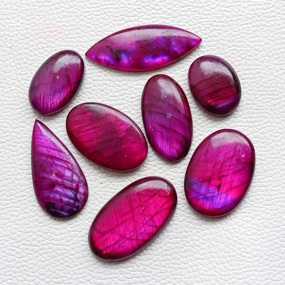 Natural Labradorite Purple Dyed Lot, Purple Dyed Labradorite Cabochons ...