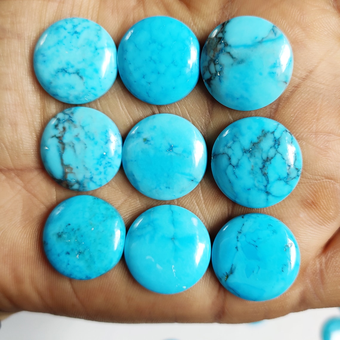Howlite Round Cabochon Blue Howlite Turquoise Gemstone 8mm | Etsy