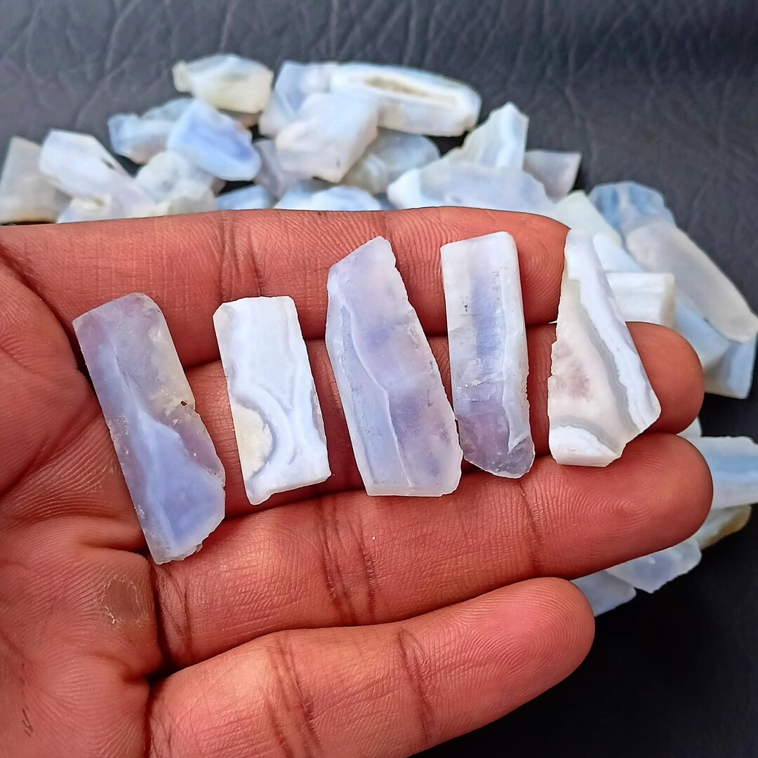 Blue Lace Agate Slab, Lace Agate Crystal Shards, Agate Rough Slice, Raw ...