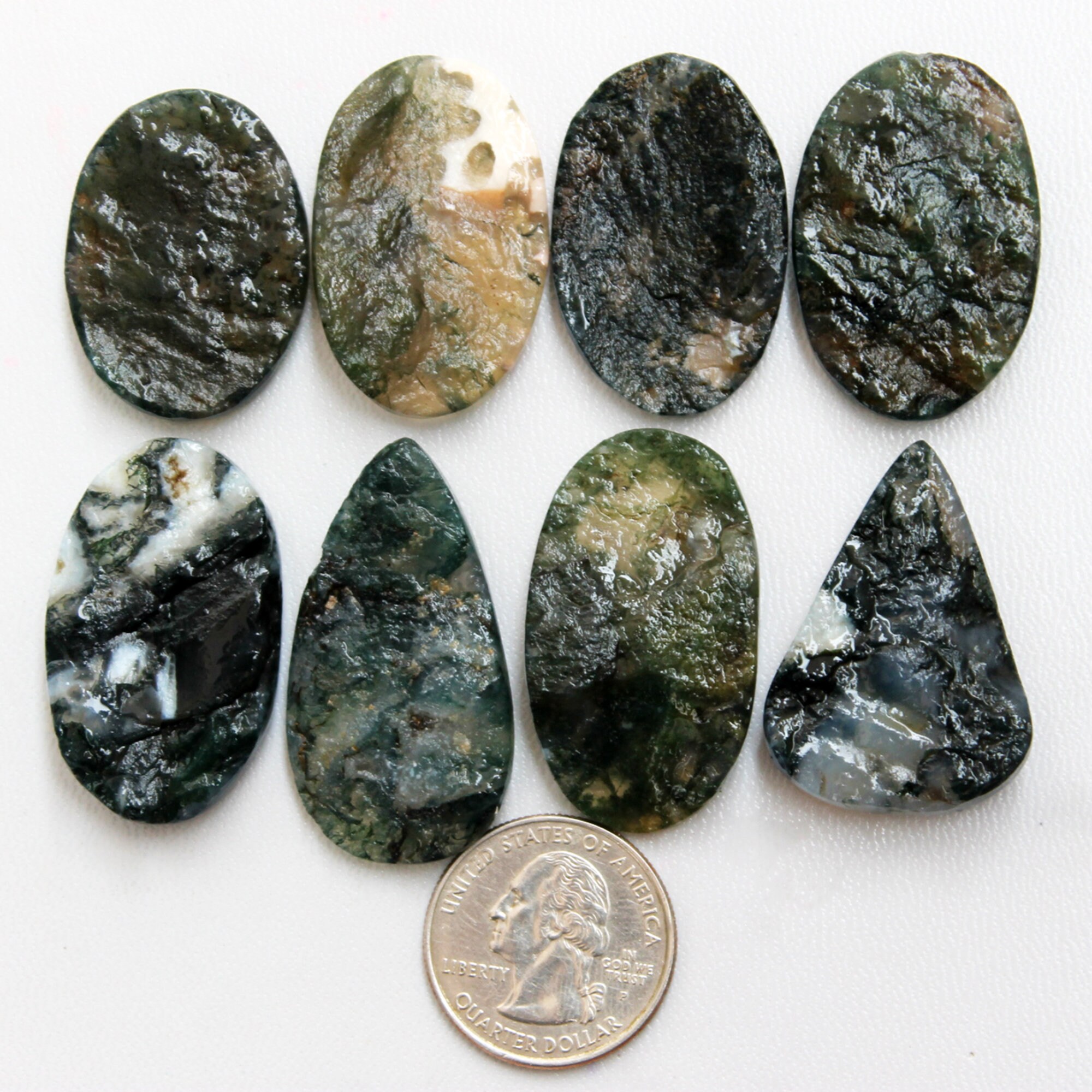 Agate Druzy Moss Agate Druzy Stone Geode Slice Moss Agate | Etsy