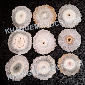 White SOLAR Agate Stone, Solar Druzy Agate Slice, Solar Quartz Stone ...