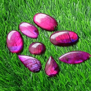 Natural Labradorite Purple Dyed Lot, Purple Dyed Labradorite Cabochons ...