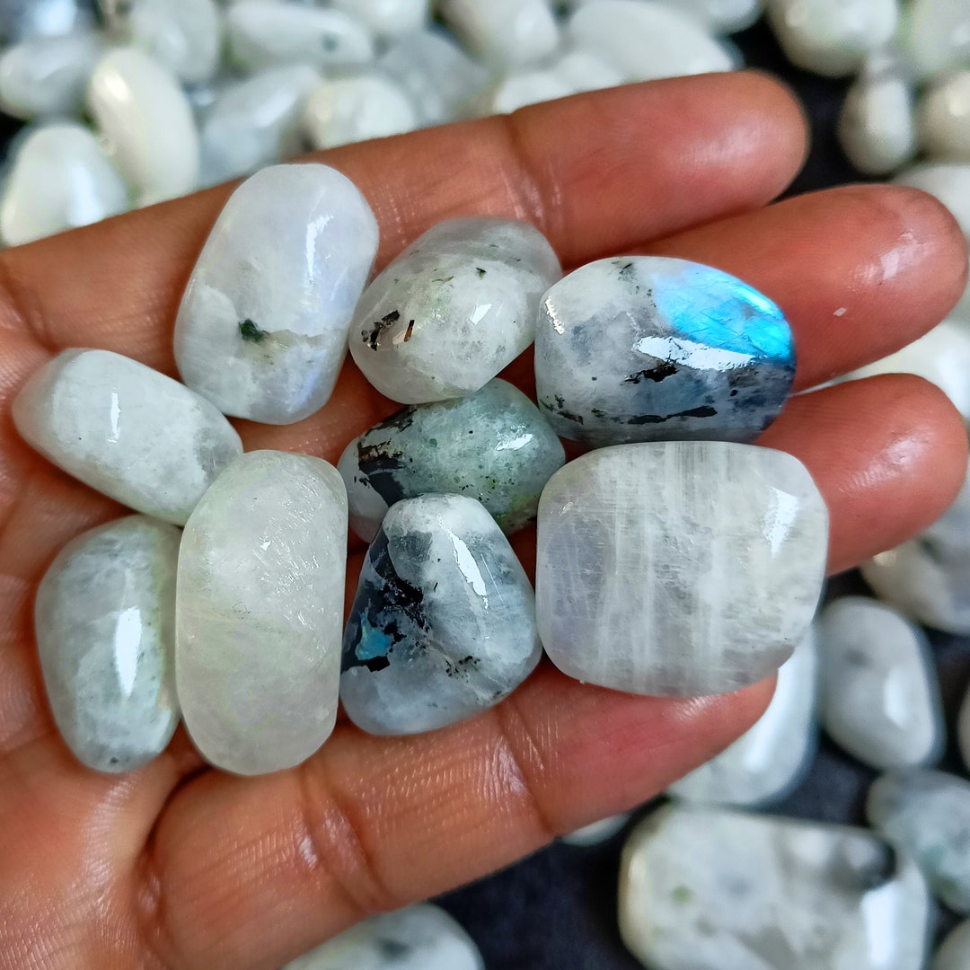 Rainbow Moonstone Tumble Stone Moonstone Crystal Moonstone - Etsy