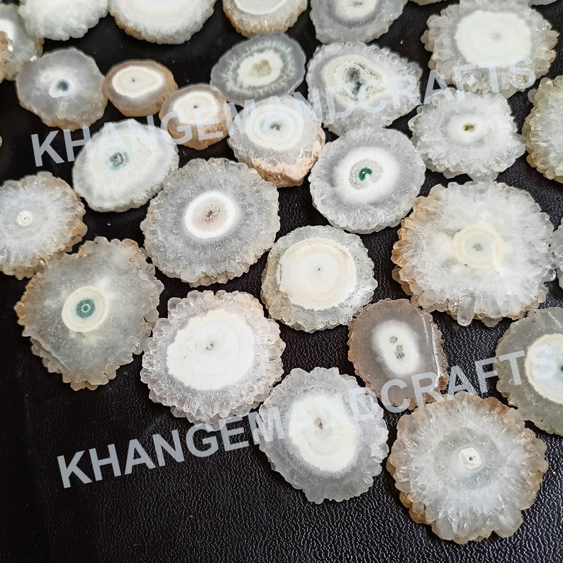 White SOLAR Agate Stone, Solar Druzy Agate Slice, Solar Quartz Stone ...