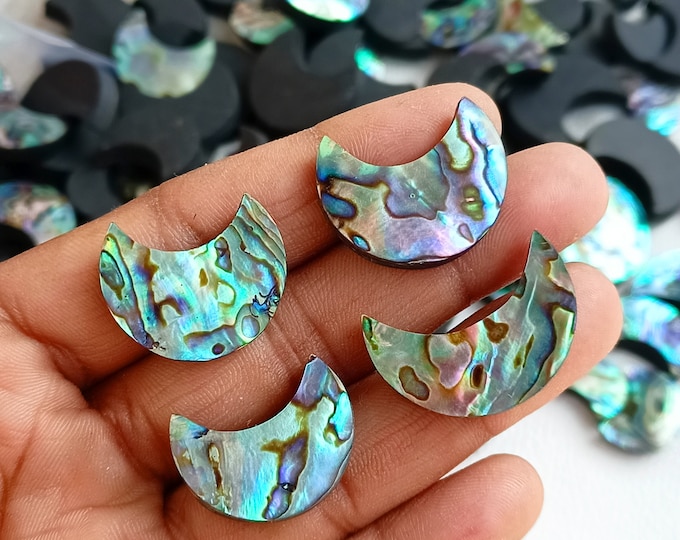 Natural Obsidian Moon Snowflake Obsidian Crescent Half Moon - Etsy