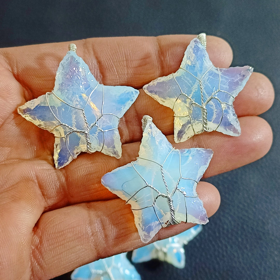 Opalite Tree of Life Pendant, Opalite Star Tree Pendant, Opalite Star ...