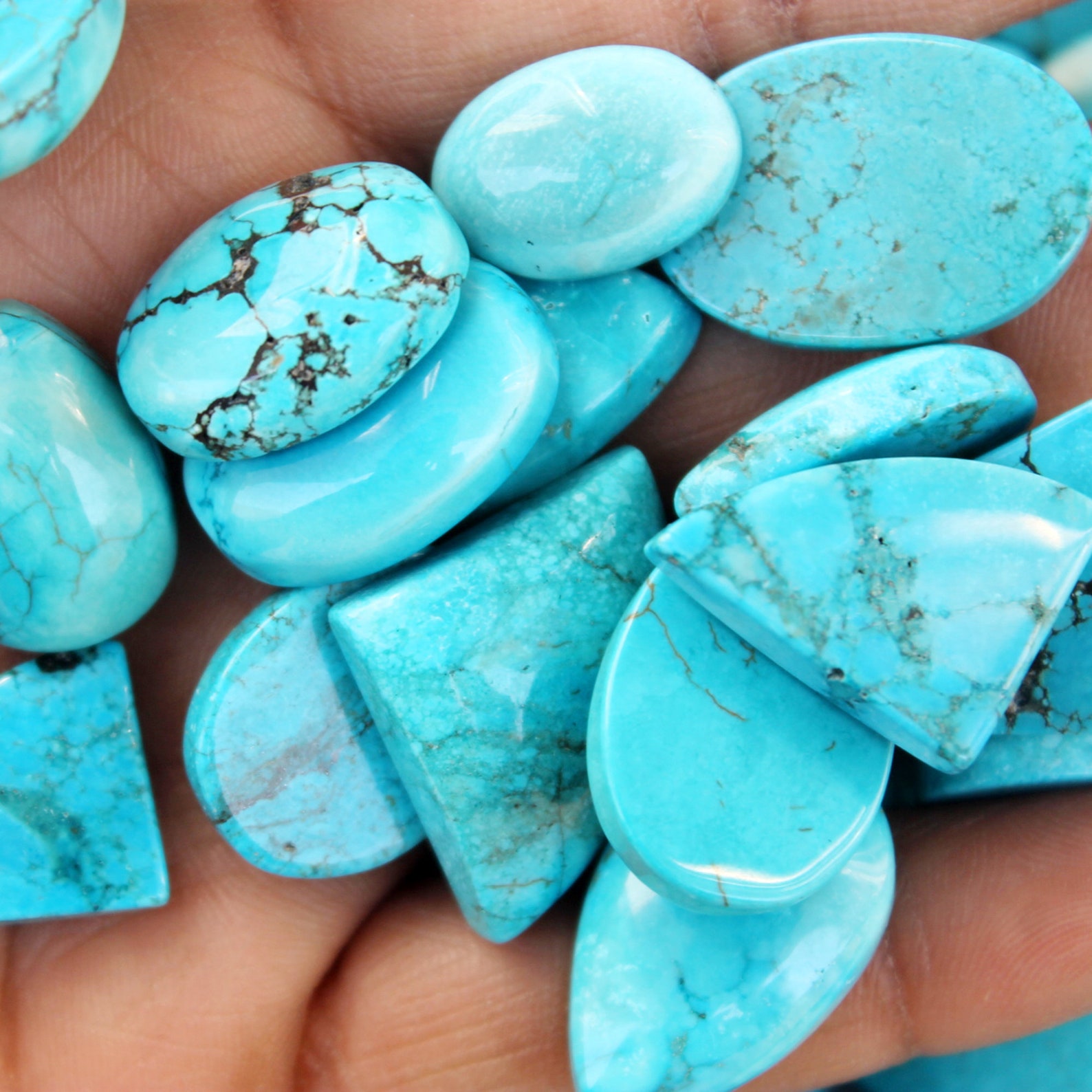 Howlite Crystal Cabochon Blue Howlite Turquoise Color | Etsy