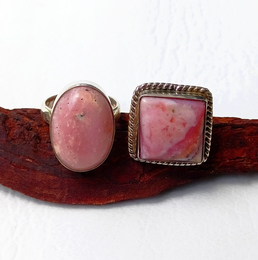 Pink Opal Rings, Opal Ring, Silver Statement Rings, Chunky Rings ...