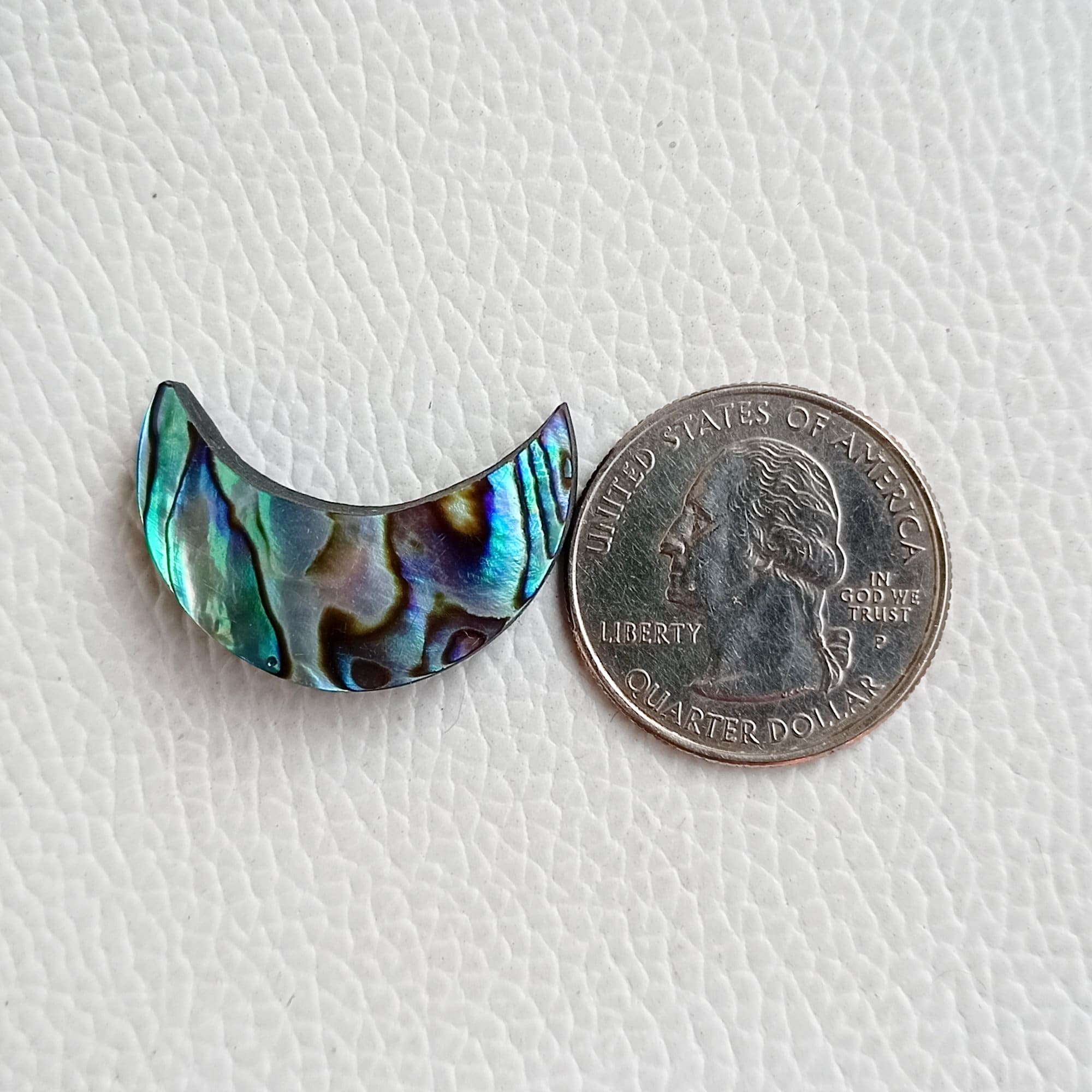 Abalone Shell Moon, Abalone Shell Crescent Half Moon Cabochon, Rainbow ...