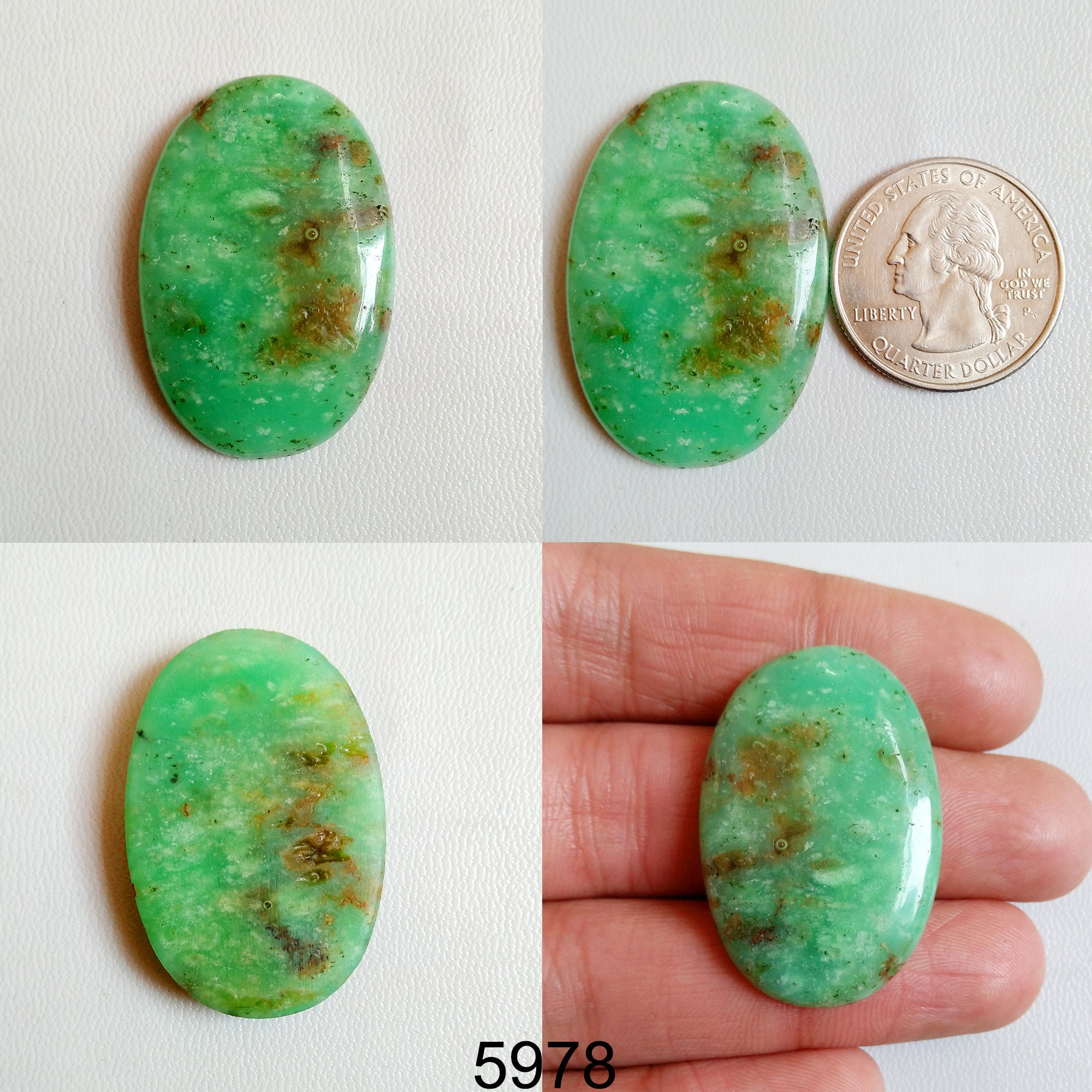 Chrysoprase Stone Crystal Chrysoprase Cabochon Natural | Etsy