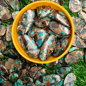 Copper Turquoise Stone, Natural Chrysocolla Copper Cabochon, Copper ...