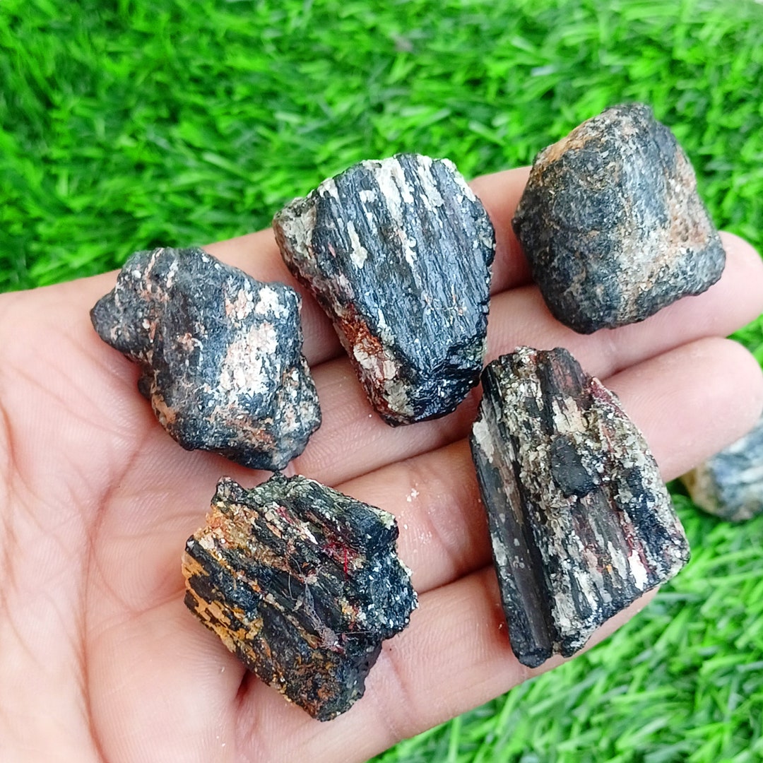 Raw Black Tourmaline Chunk Crystal, Tourmaline Rough, Raw Black ...