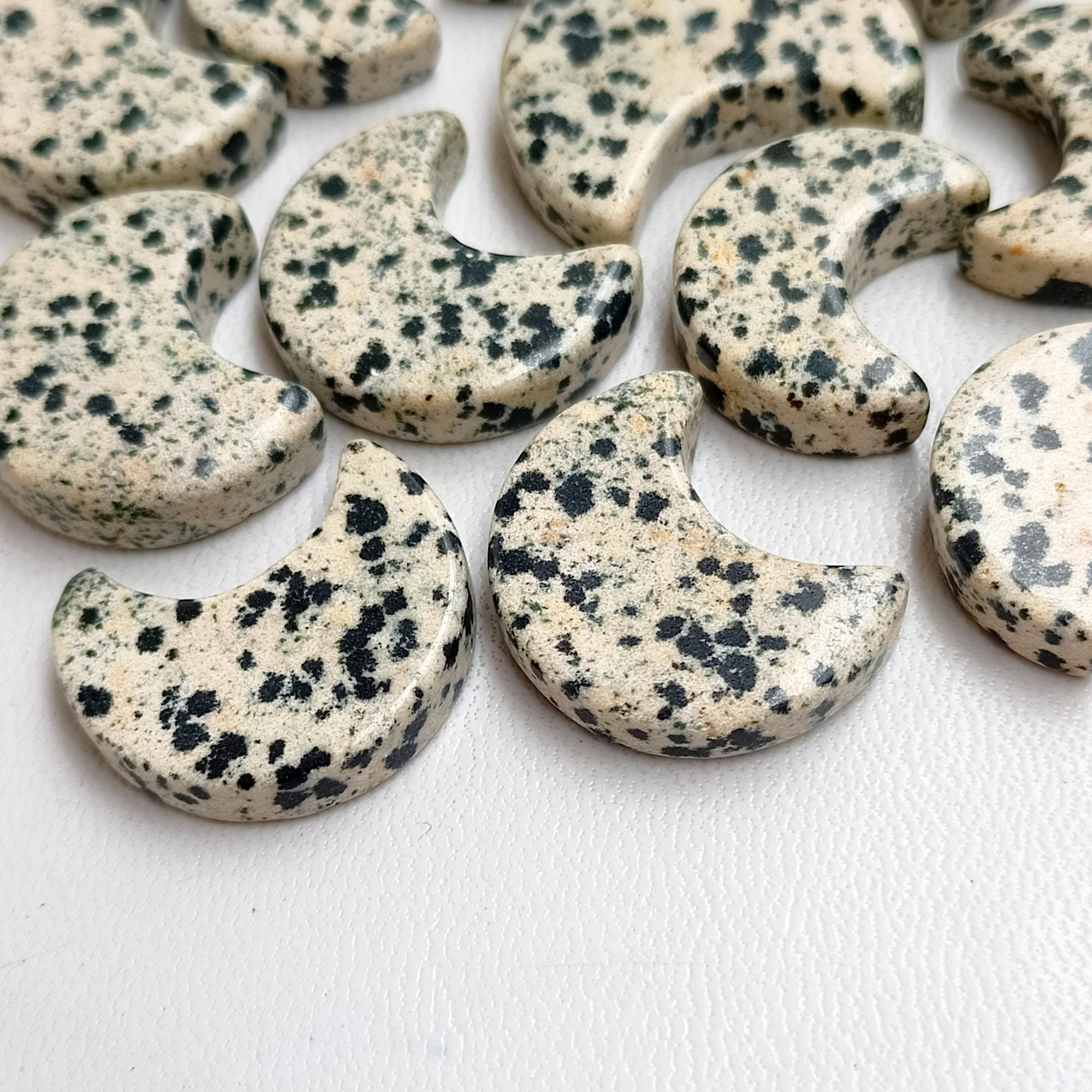 Dalmatian Jasper Crescent Moon, Dalmatian Jasper Moon Crystal, Jasper ...