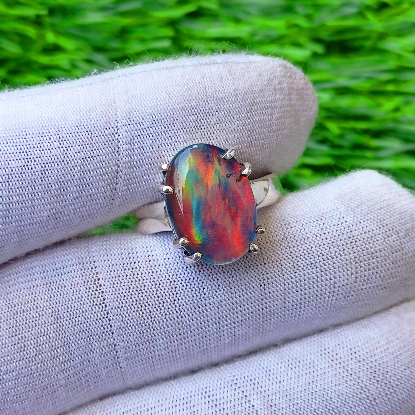 Aurora Rings, Aura Opal Ring, Silver Statement Rings, Chunky Rings ...