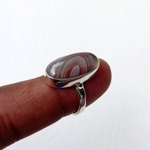 Banded Agate Ring, Sterling Silver Ring, Chunky Rings, Statement Rings ...