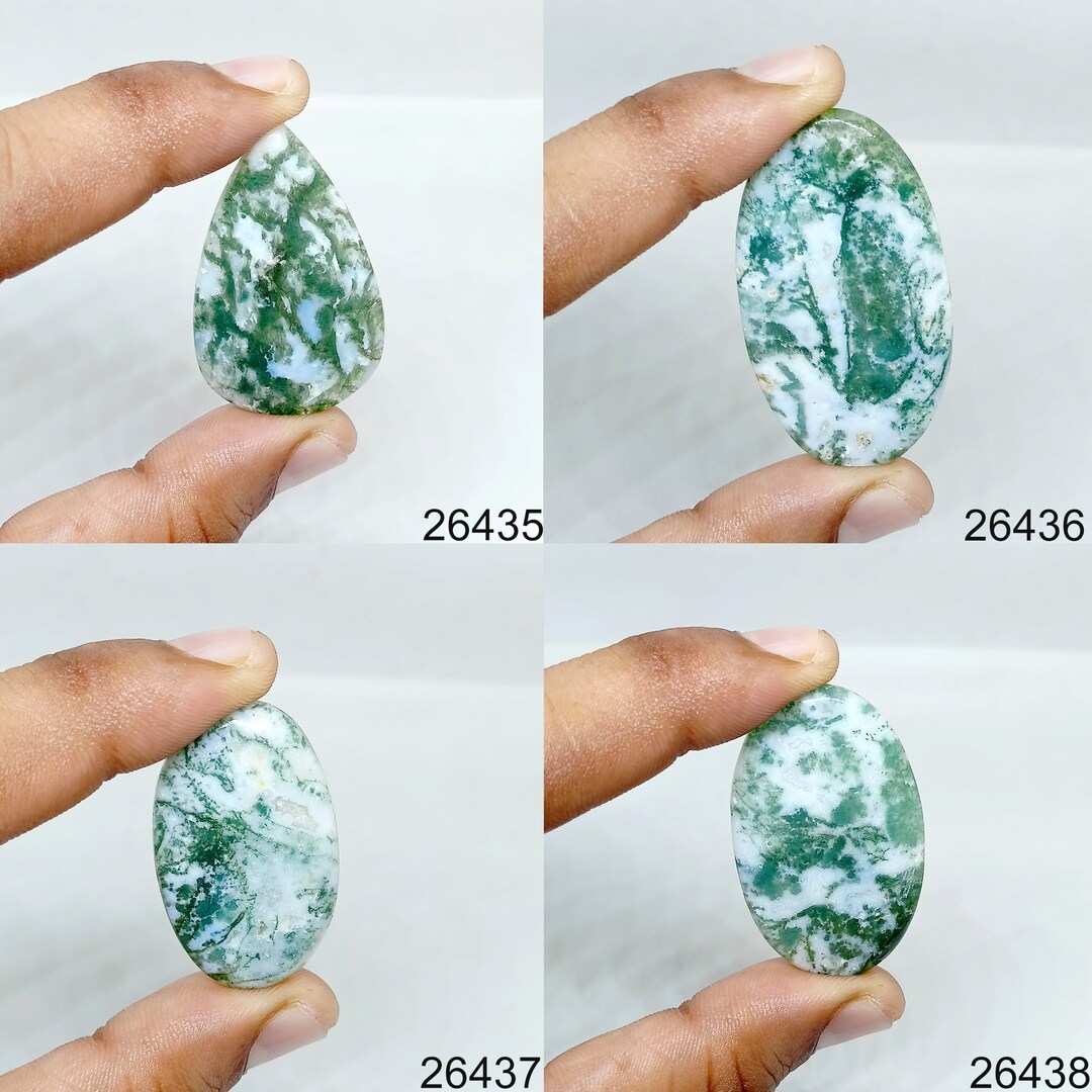 Tree Moss Agate, Healing Crystals, Tree Moss Agate Gemstone, Moss Agate Cabochon, Wire-wrap ...