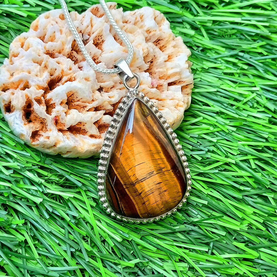 Tigers Eye Pendant Necklace, 925 Sterling Silver Pendants Necklace ...