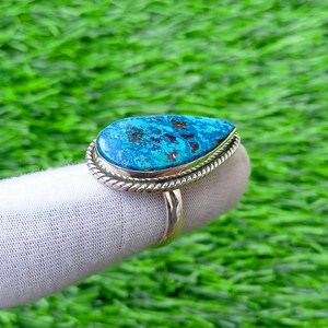 Shattuckite Rings, Azurite Silver Statement Rings, Chunky Rings, Dainty ...