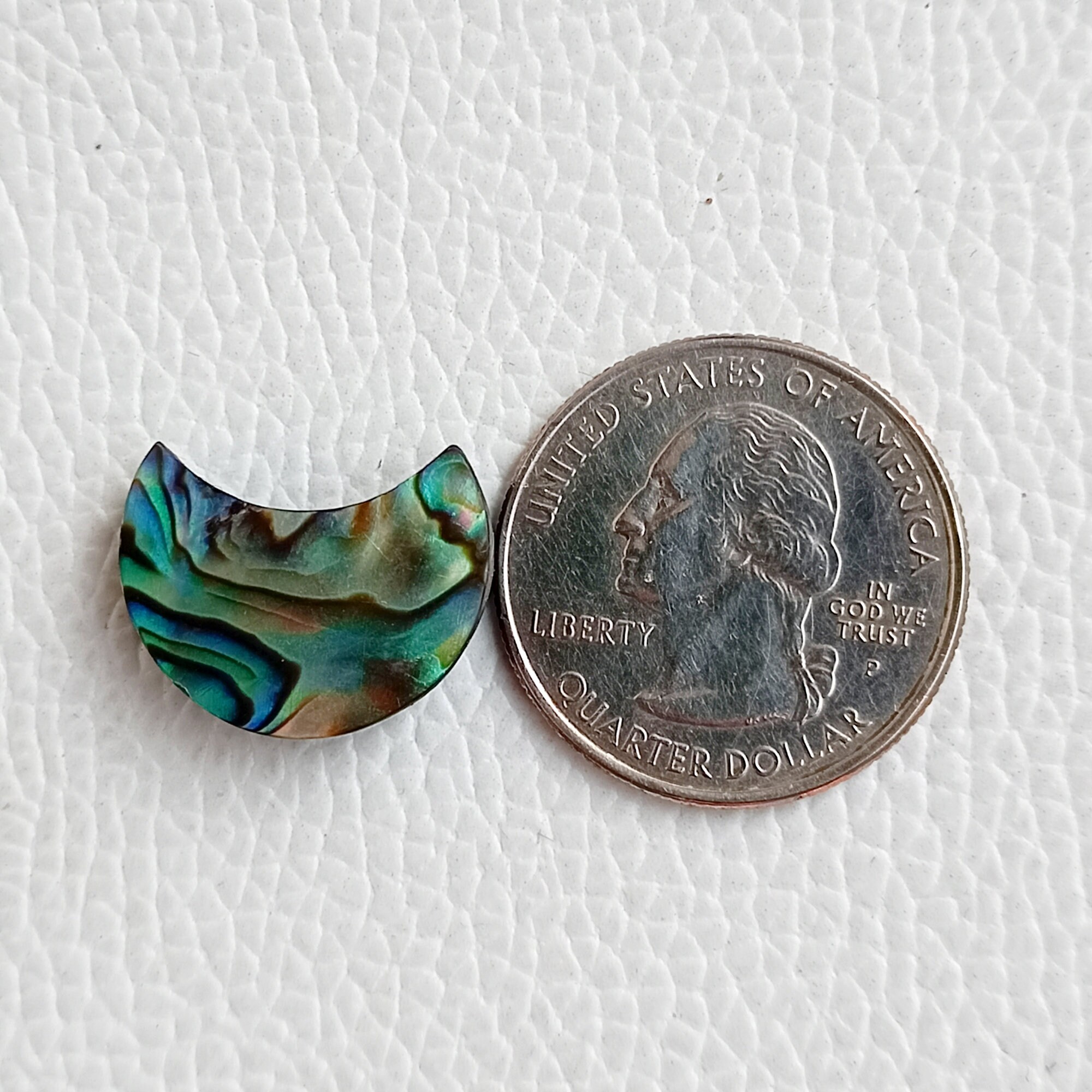 Abalone Shell Moon, Abalone Shell Crescent Half Moon Cabochon, Rainbow ...