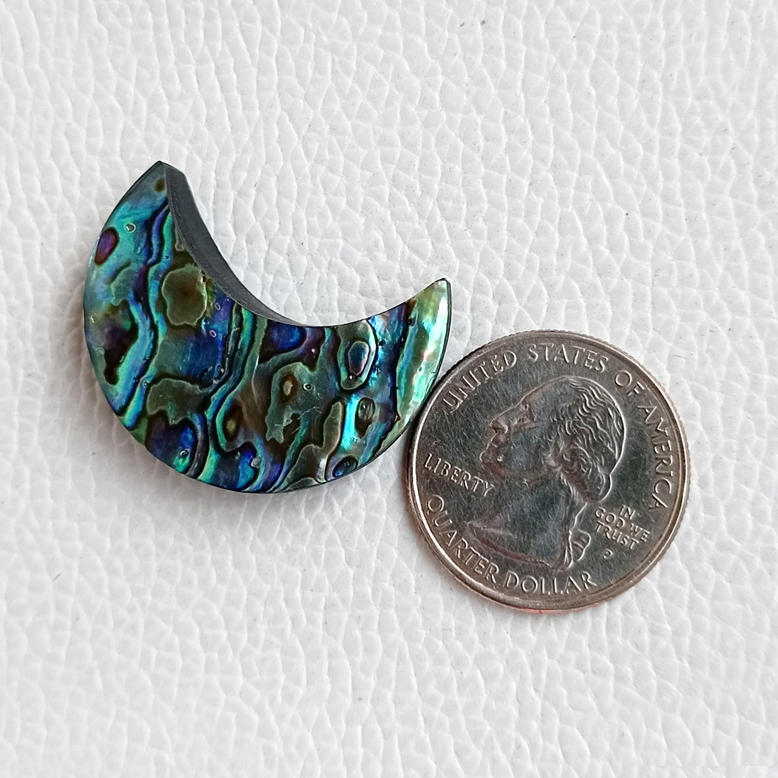 Abalone Shell Moon, Abalone Shell Crescent Half Moon Cabochon, Rainbow ...