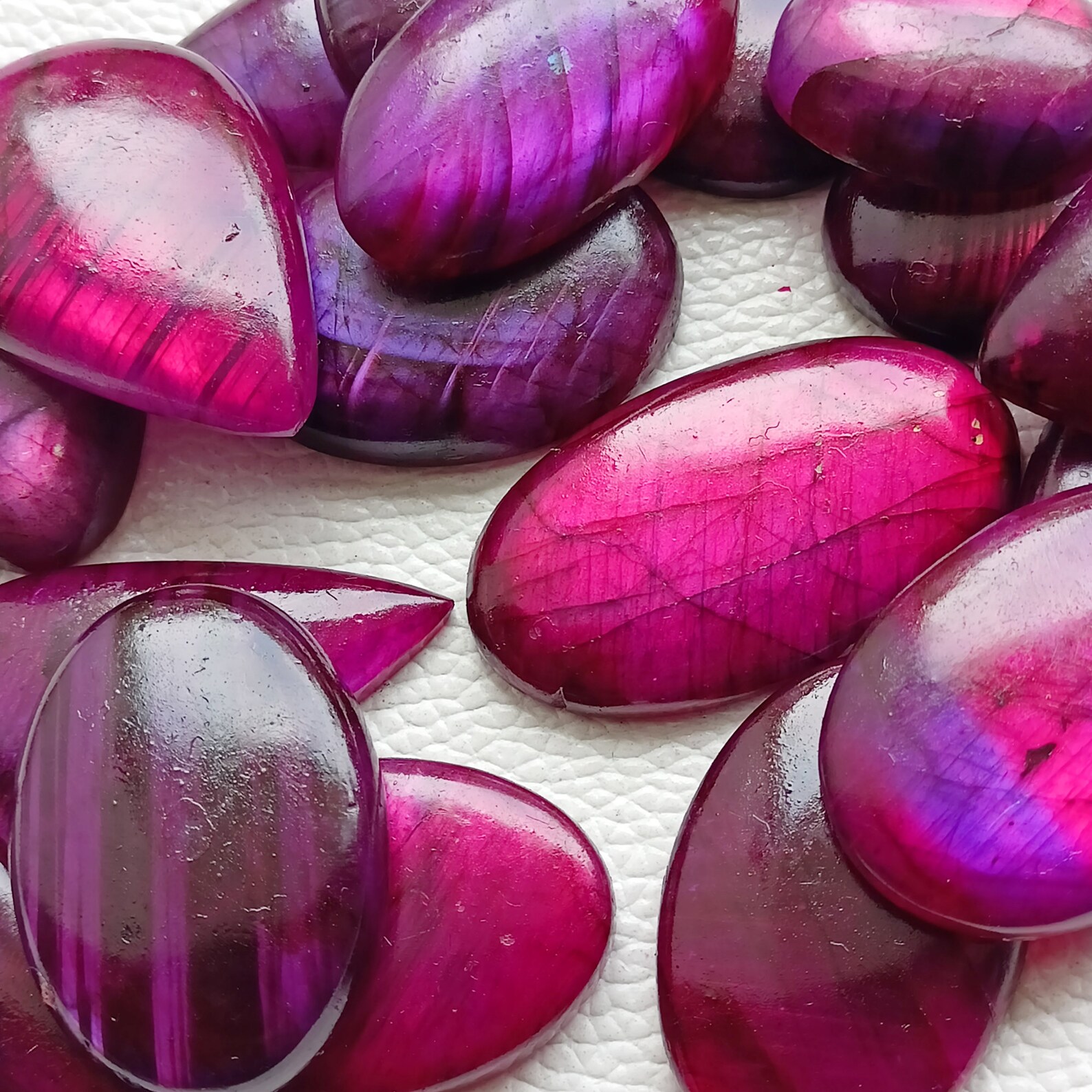 Natural Labradorite Purple Dyed Lot, Purple Dyed Labradorite Cabochons ...