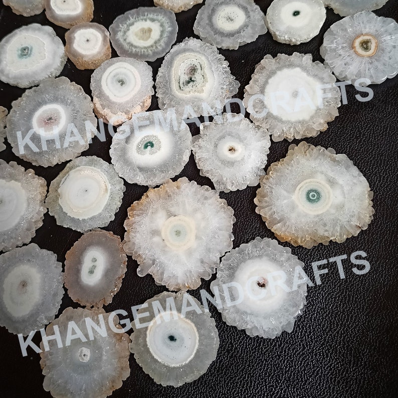 White SOLAR Agate Stone, Solar Druzy Agate Slice, Solar Quartz Stone ...