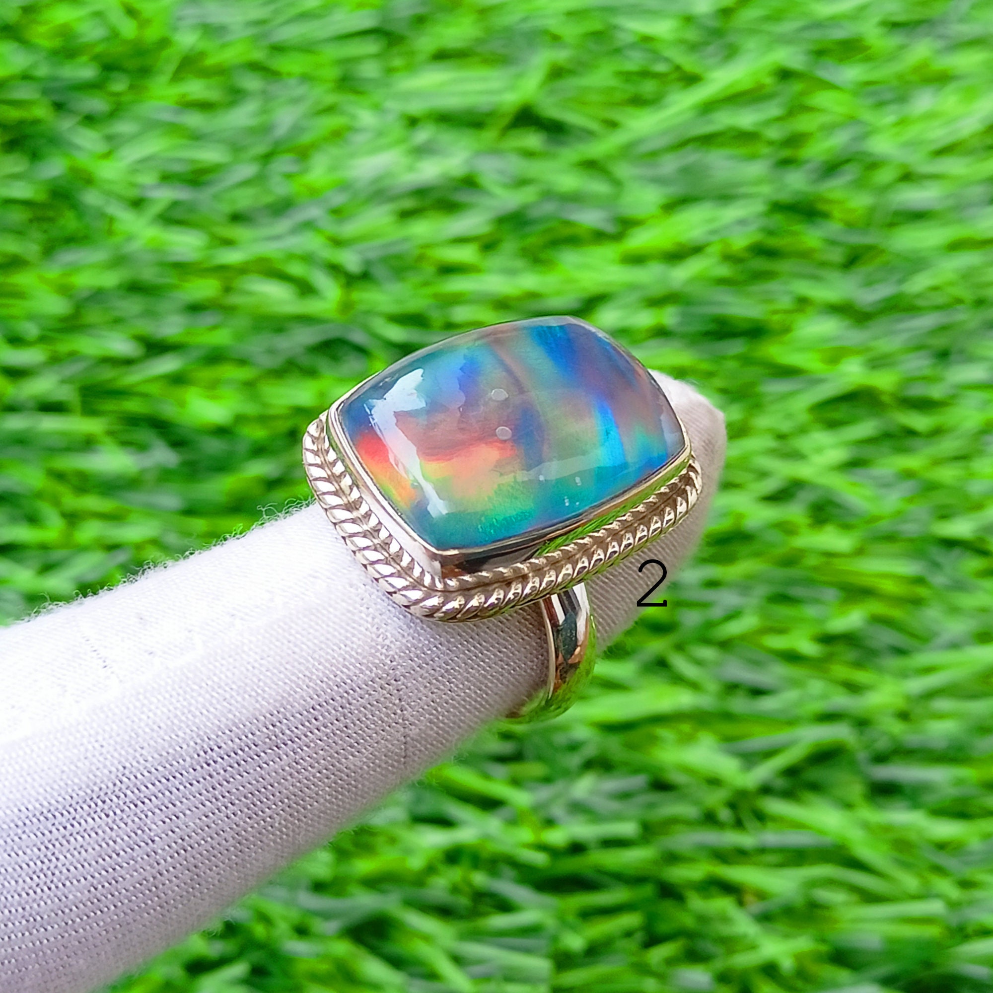 Aurora Rings, Aura Opal Ring, Silver Statement Rings, Chunky Rings ...