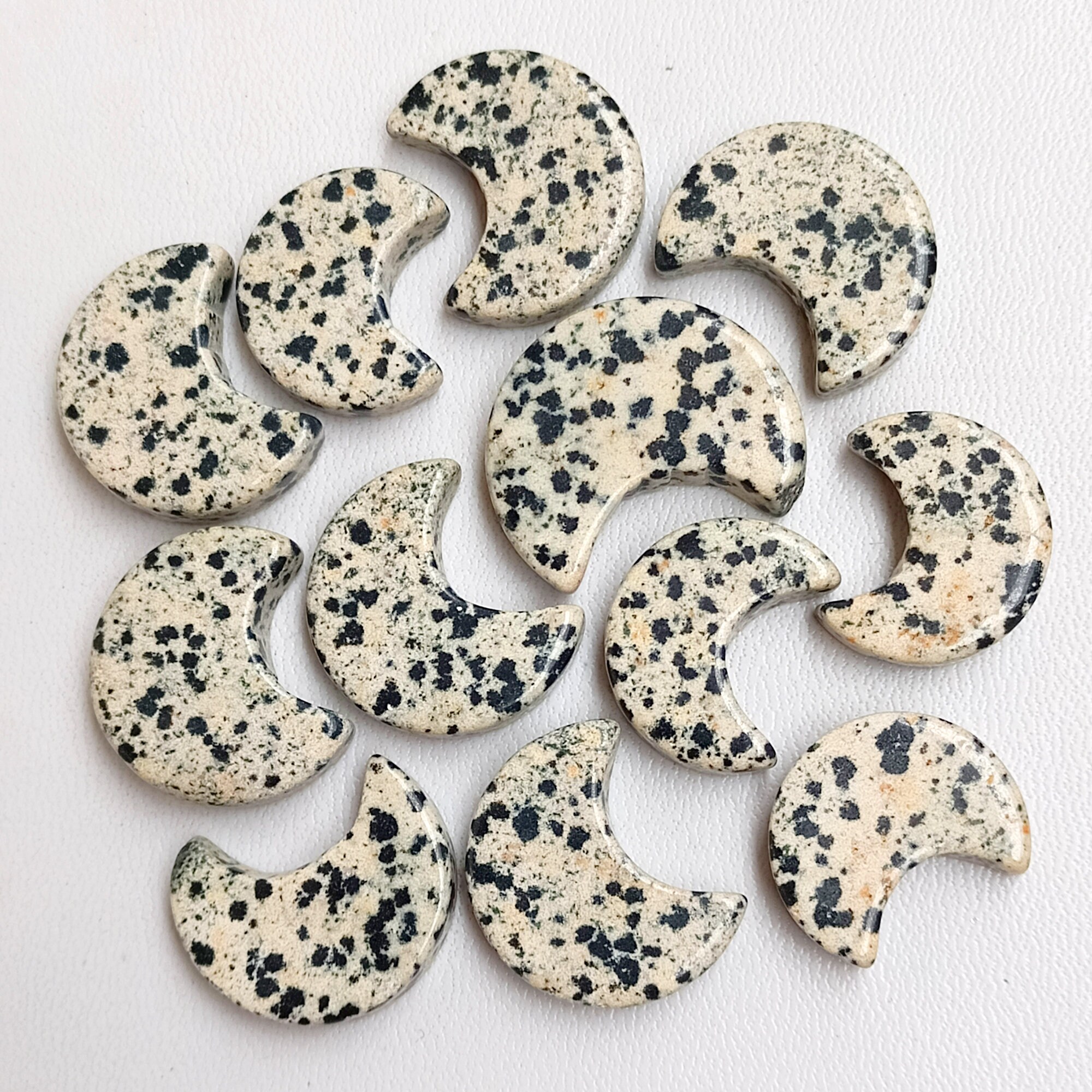 Dalmatian Jasper Crescent Moon, Dalmatian Jasper Moon Crystal, Jasper ...