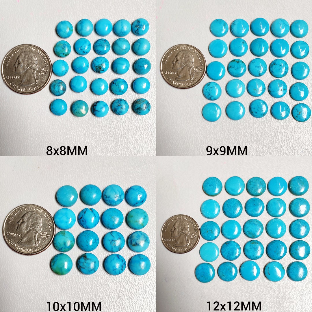 Howlite Round Cabochon, Blue Howlite Turquoise Gemstone 8mm, 9mm, 10 MM ...
