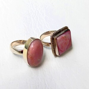 Pink Opal Rings, Opal Ring, Silver Statement Rings, Chunky Rings ...