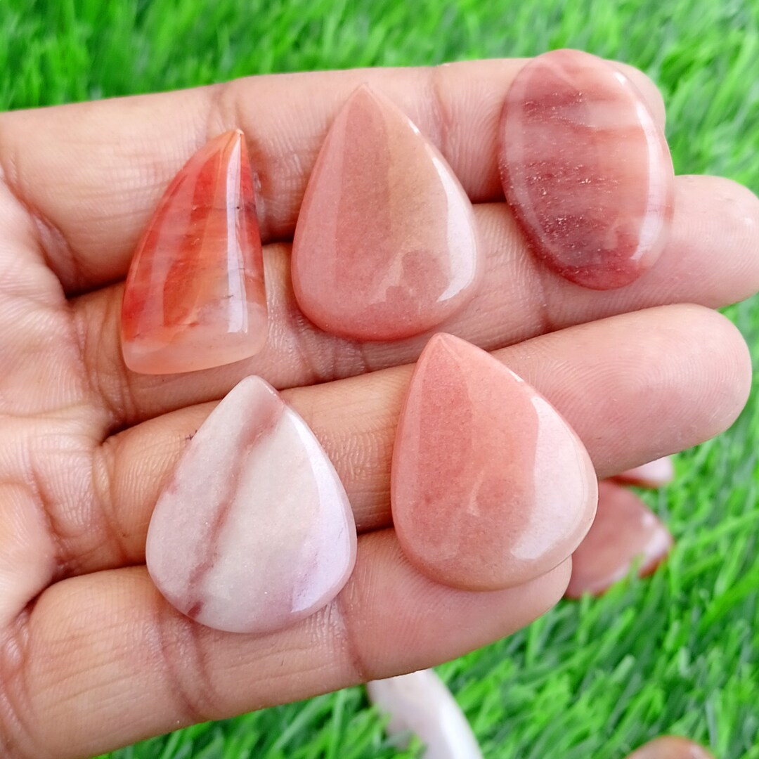 Pink Agate Stone, Natural Pink Banded Agate Onyx, Banded Agate Cabs ...