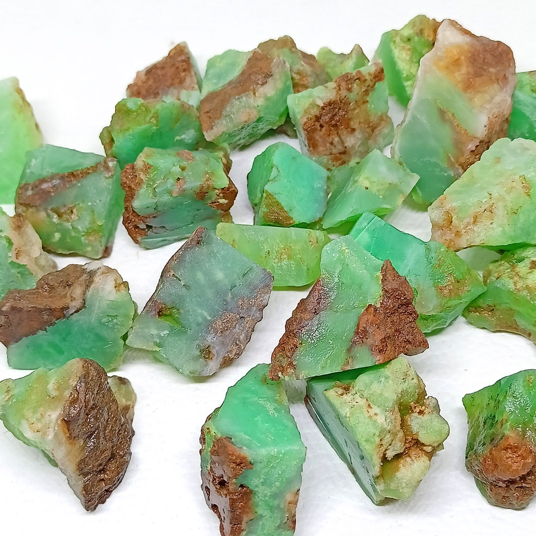 Chrysoprase Rough Stone, Raw Chrysoprase Crystal, Raw Crystals Bulk ...