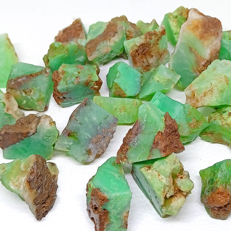 Chrysoprase Rough Stone, Raw Chrysoprase Crystal, Raw Crystals Bulk ...