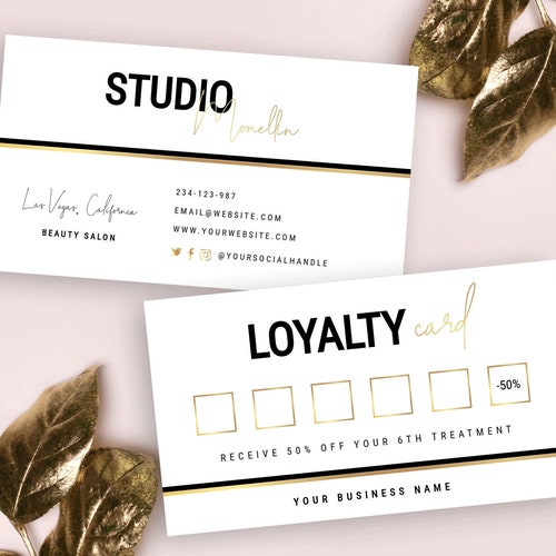 Editable Rewards Card Beauty Salon Loyalty Card Template - Etsy