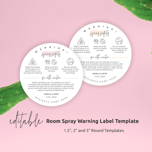 Room Spray Warning Labels - Etsy