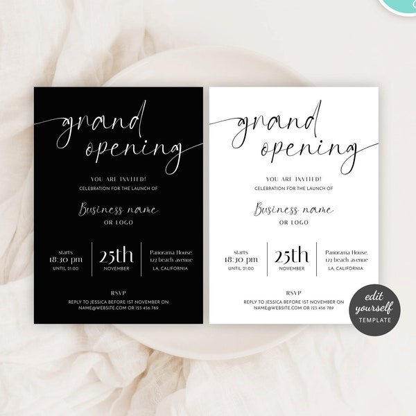 Simple Business Invitation Template Add Logo Printable - Etsy Canada