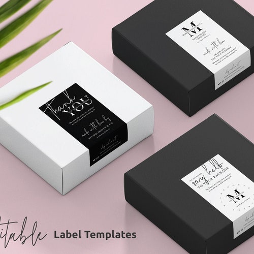 Editable Box Label Template Custom Packaging Labels Order Etsy
