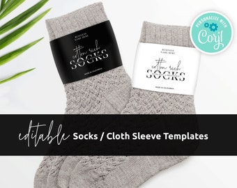 Editable Socks Label Template DIY Socks Hang Tag Fold Over - Etsy Canada