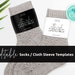 Editable Socks Wrap Template, Minimalist Dish Cloth Sleeve, Modern ...