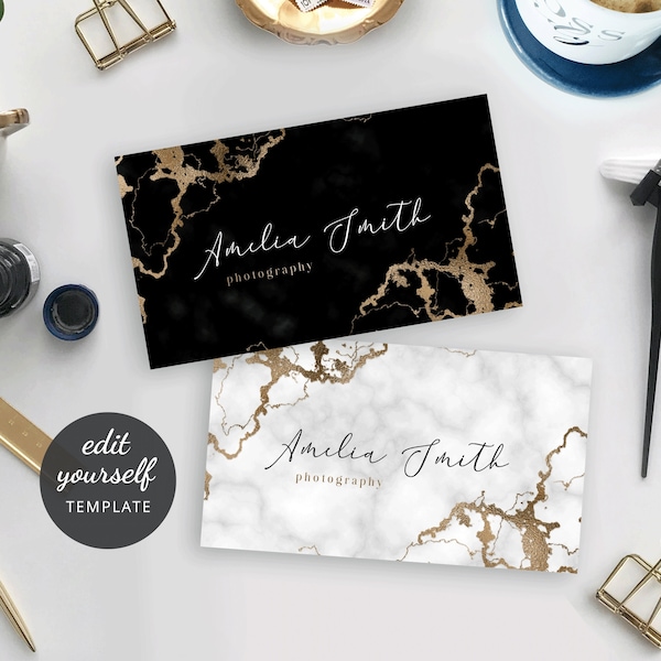 Marble Business Card - Etsy