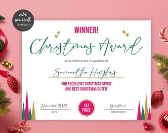 Editable Certificate of Achievement Template. Award Template. - Etsy