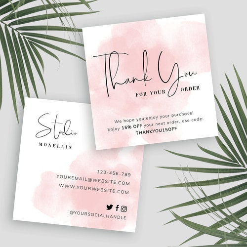 MINI Thank You Cards Template DIY Business Thank You Card - Etsy