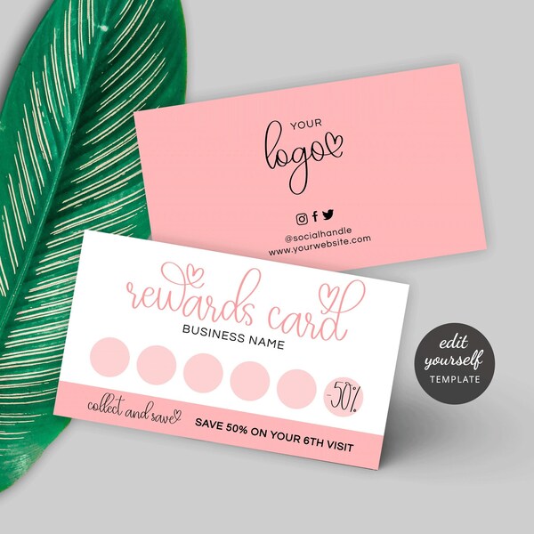 Heart Stamp Loyalty Card - Etsy
