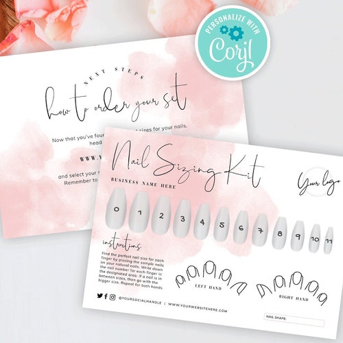 Nail Sizing Kit Template Custom Artificial Nails Sizing - Etsy