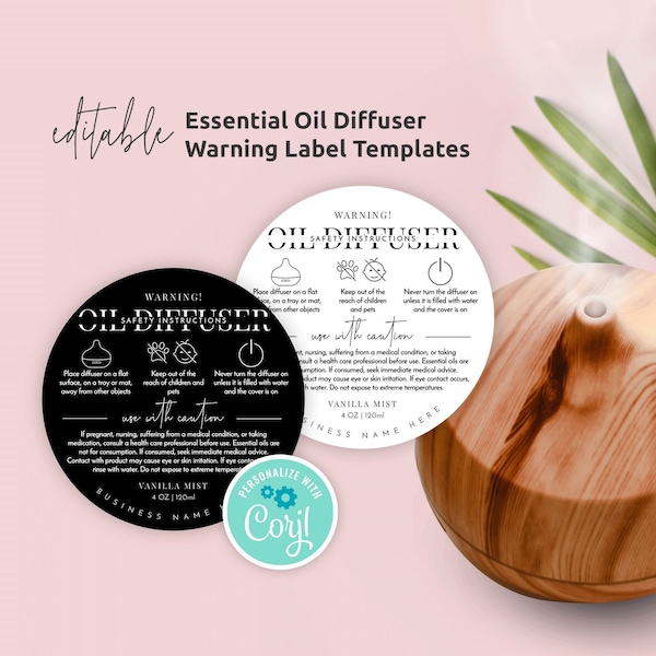 Diffuser Oil Warning Label - Etsy