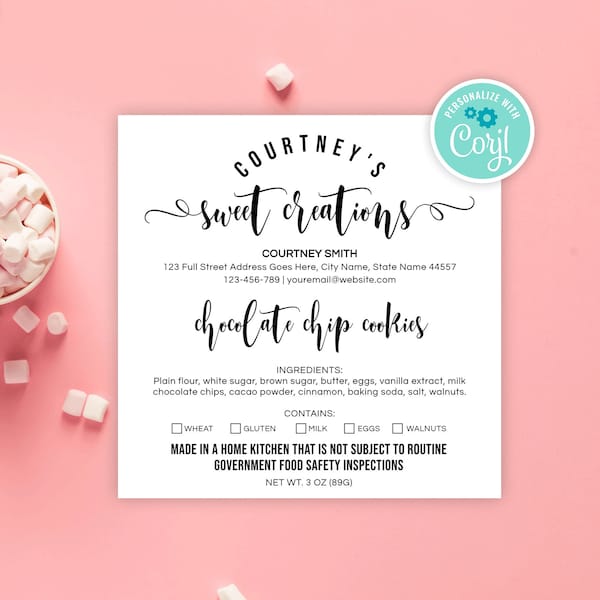 Cottage Food Labels - Etsy