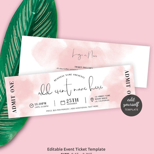 Pink Concert Ticket Printable - Etsy