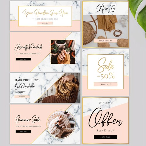 DIY Website Banner Templates CANVA Editable Banners Custom | Etsy