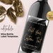 Custom Wine Bottle Label Template, Black & Gold Bottle Sticker Design ...