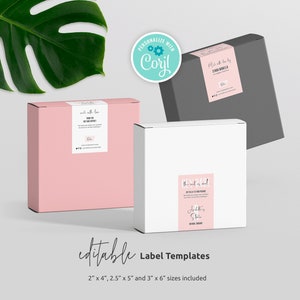 Editable Box Seal Label Template, Feminine Packaging Seal Sticker ...